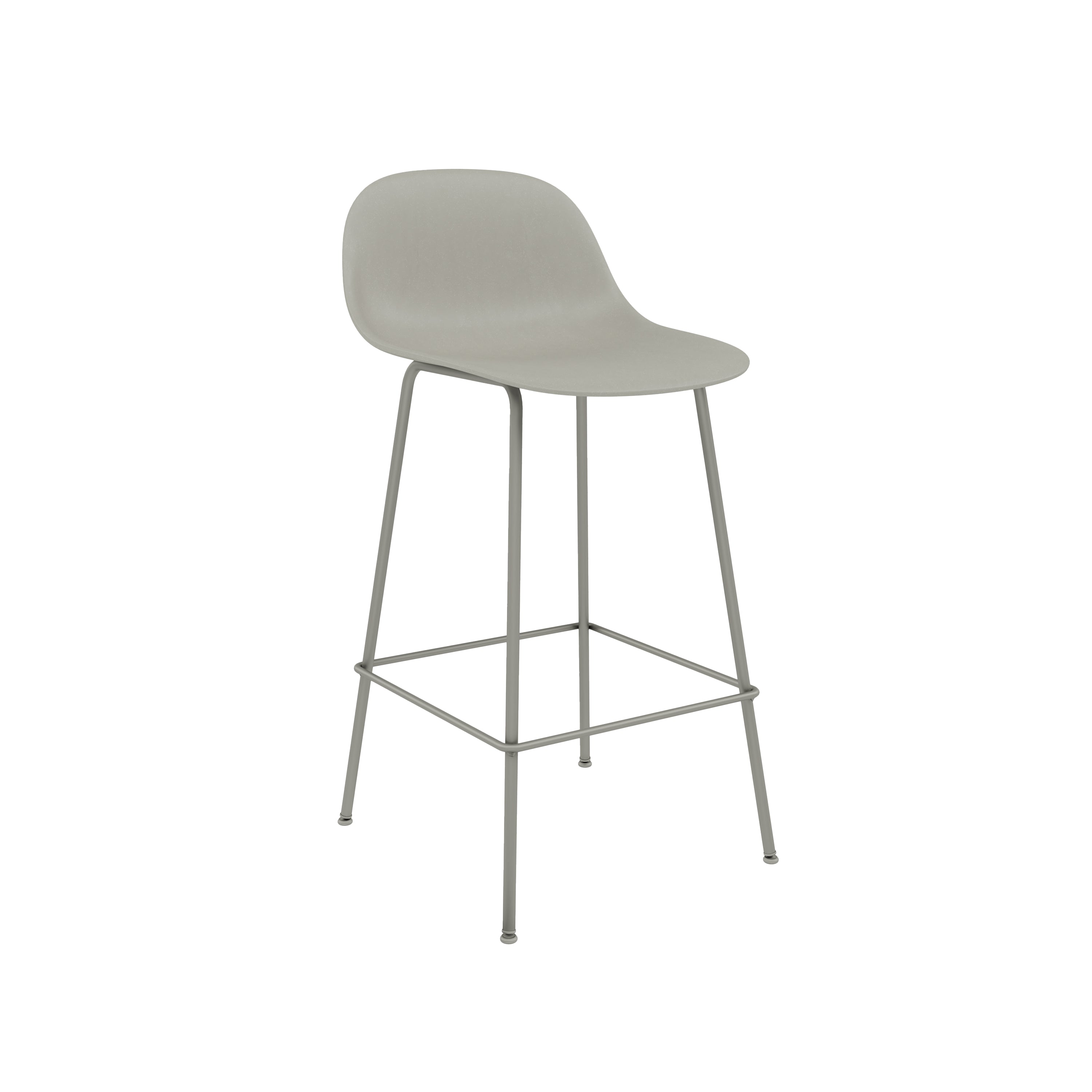 Fiber Bar + Counter Stool with Backrest: Tube Base | Buy Muuto online ...